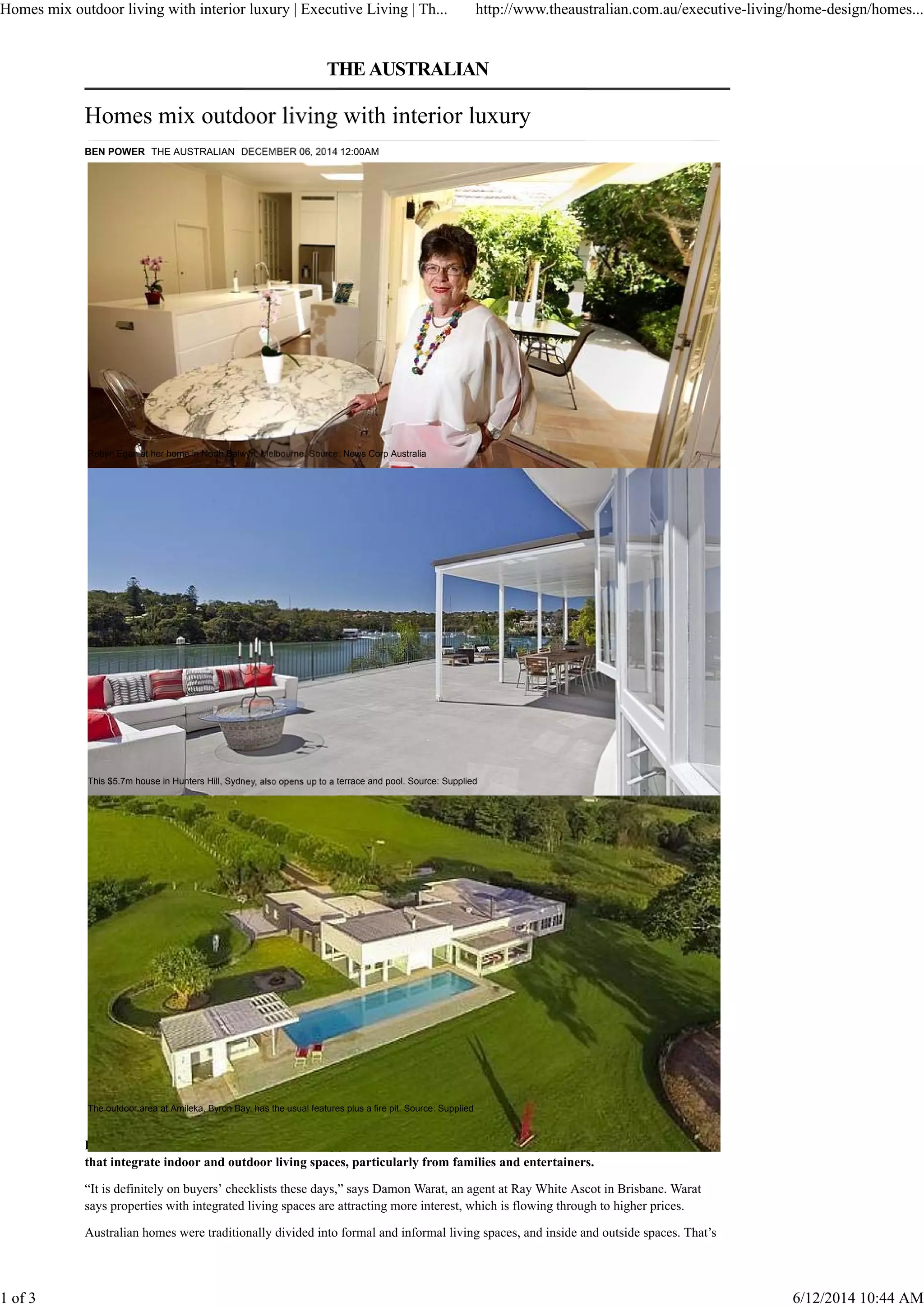 Homes mix outdoor living with interior luxury _ Executive Living _ The ...