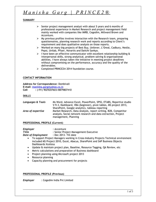 Manisha Garg_Resume modified | PDF
