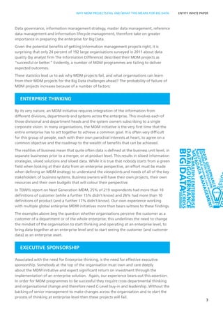 Why Master Data Management Projects Fail and what this means for Big ...