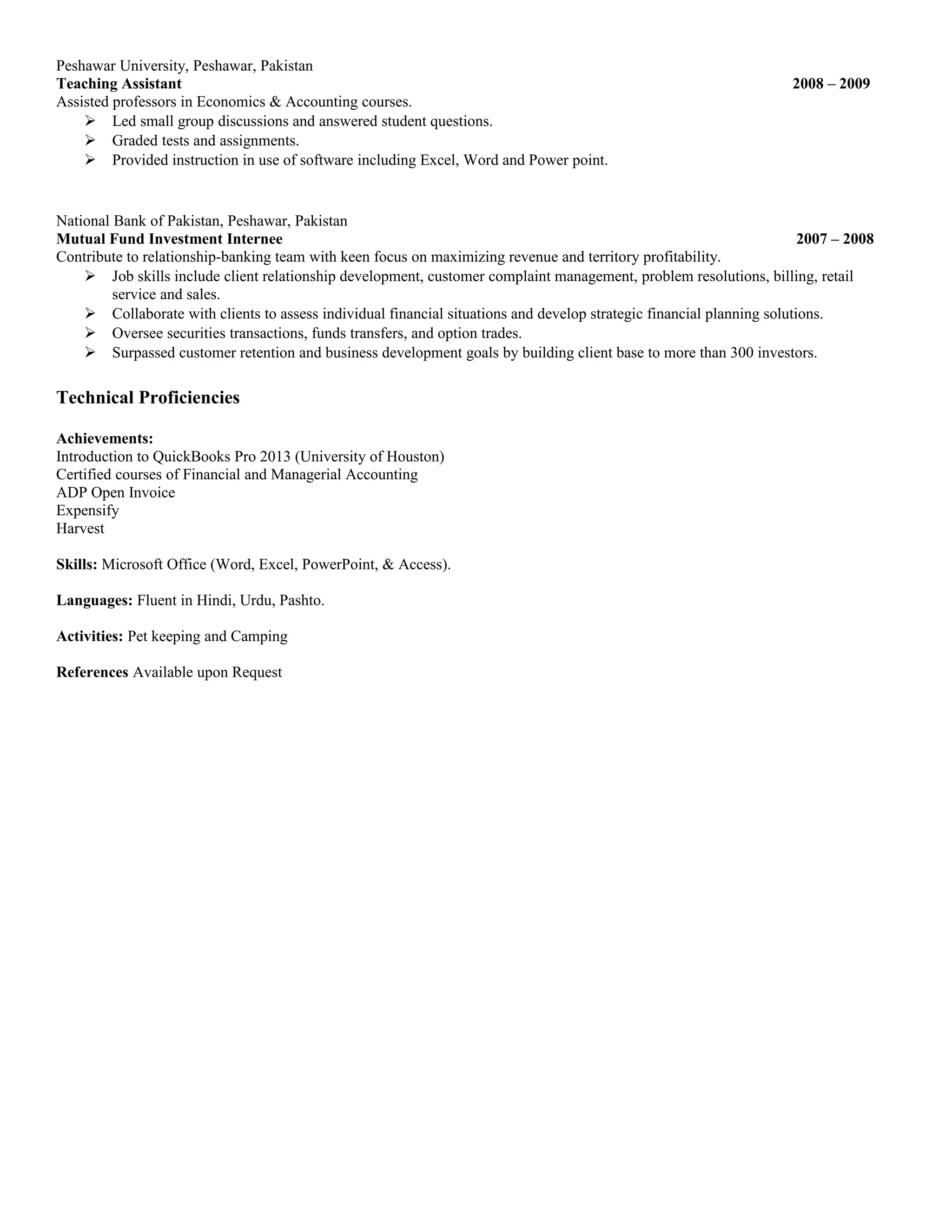 Hina's Resume 1. | PDF