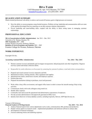 Hina's Resume 1. | PDF