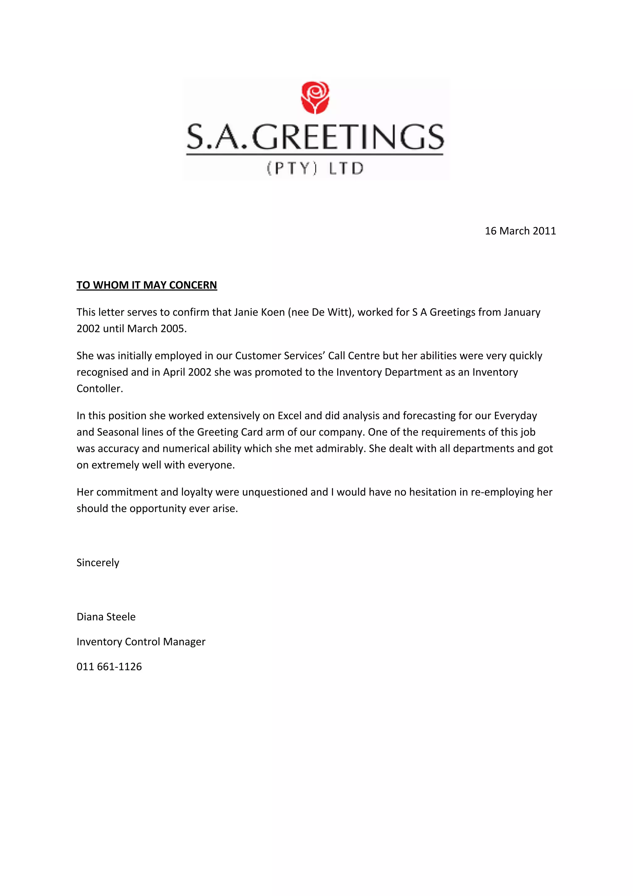 J Koen - SA Greetings (2) | PDF