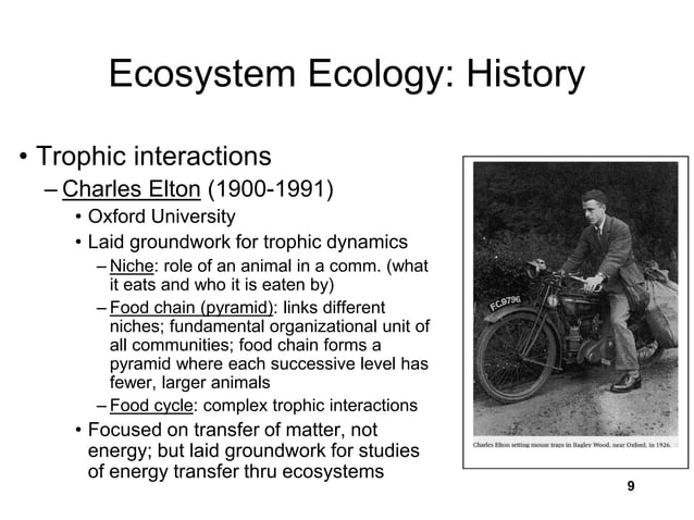 Ecosystem EcologyOverview of people and events important in the ...