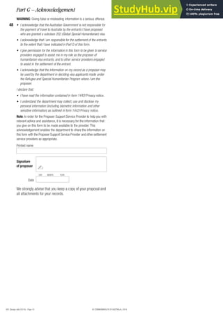 681 - Refugee And Special Humanitarian Proposal | PDF