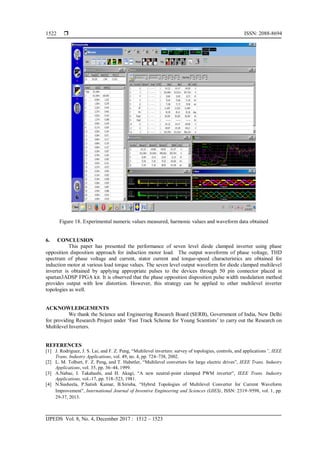 Performance Analysis of FPGA based Diode Clamped Multilevel Inverter Fed Induction Motor Drive ...