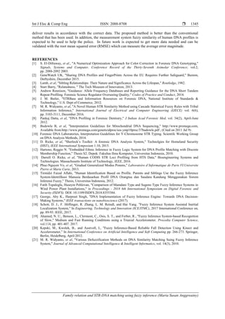 Family relation and STR-DNA matching using fuzzy inference | PDF