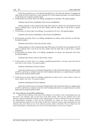 Family relation and STR-DNA matching using fuzzy inference | PDF