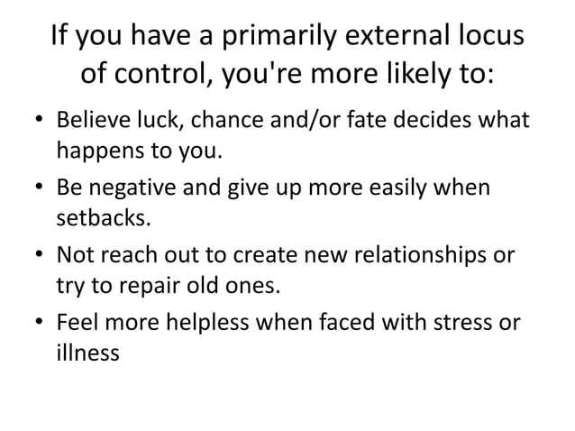 Locus of Control | PPT | Educational Assessment | Education