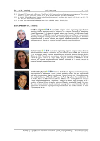 Validity of a graph-based automatic assessment system for programming assignments: human versus ...