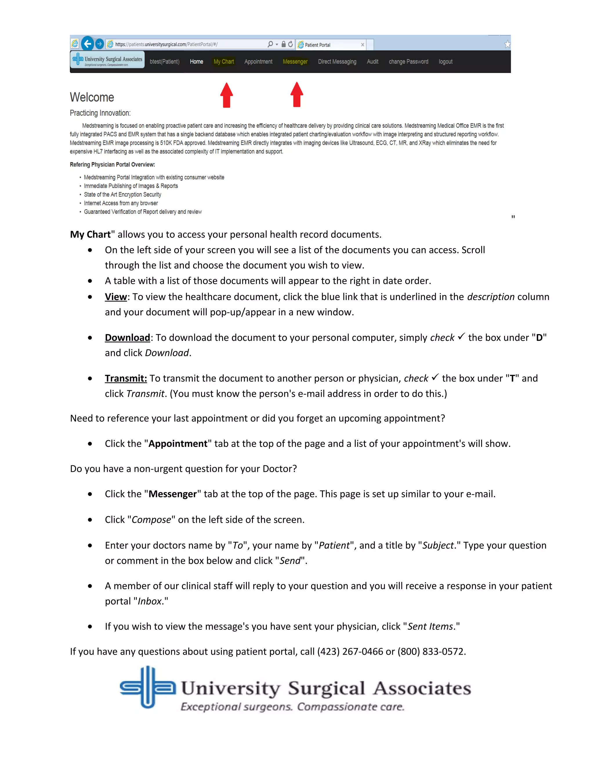Patient Portal Instructions | DOC