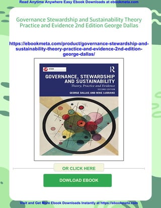 Governance Stewardship and Sustainability Theory Practice and Evidence ...