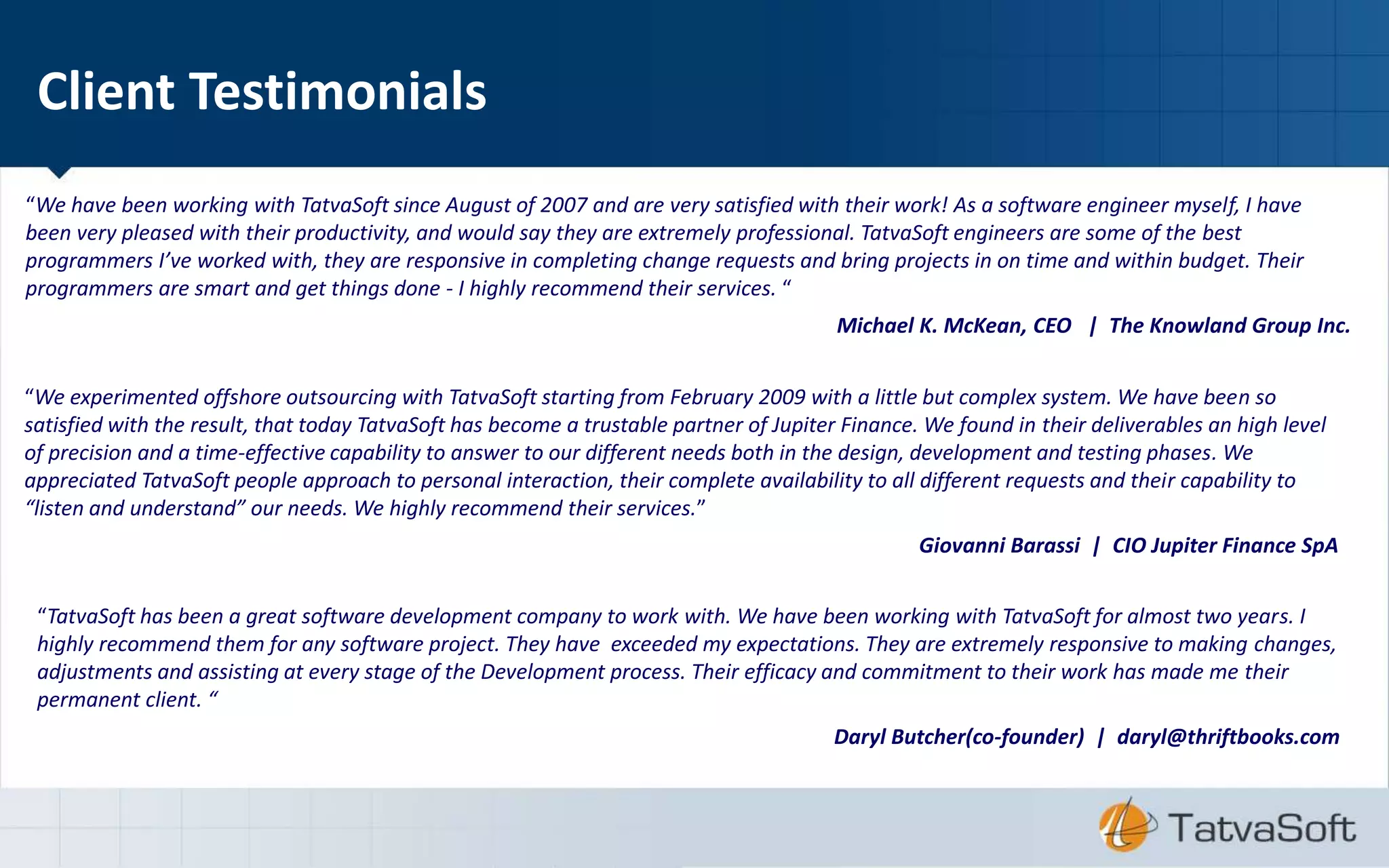 TatvaSoft Company Profile | PPTX