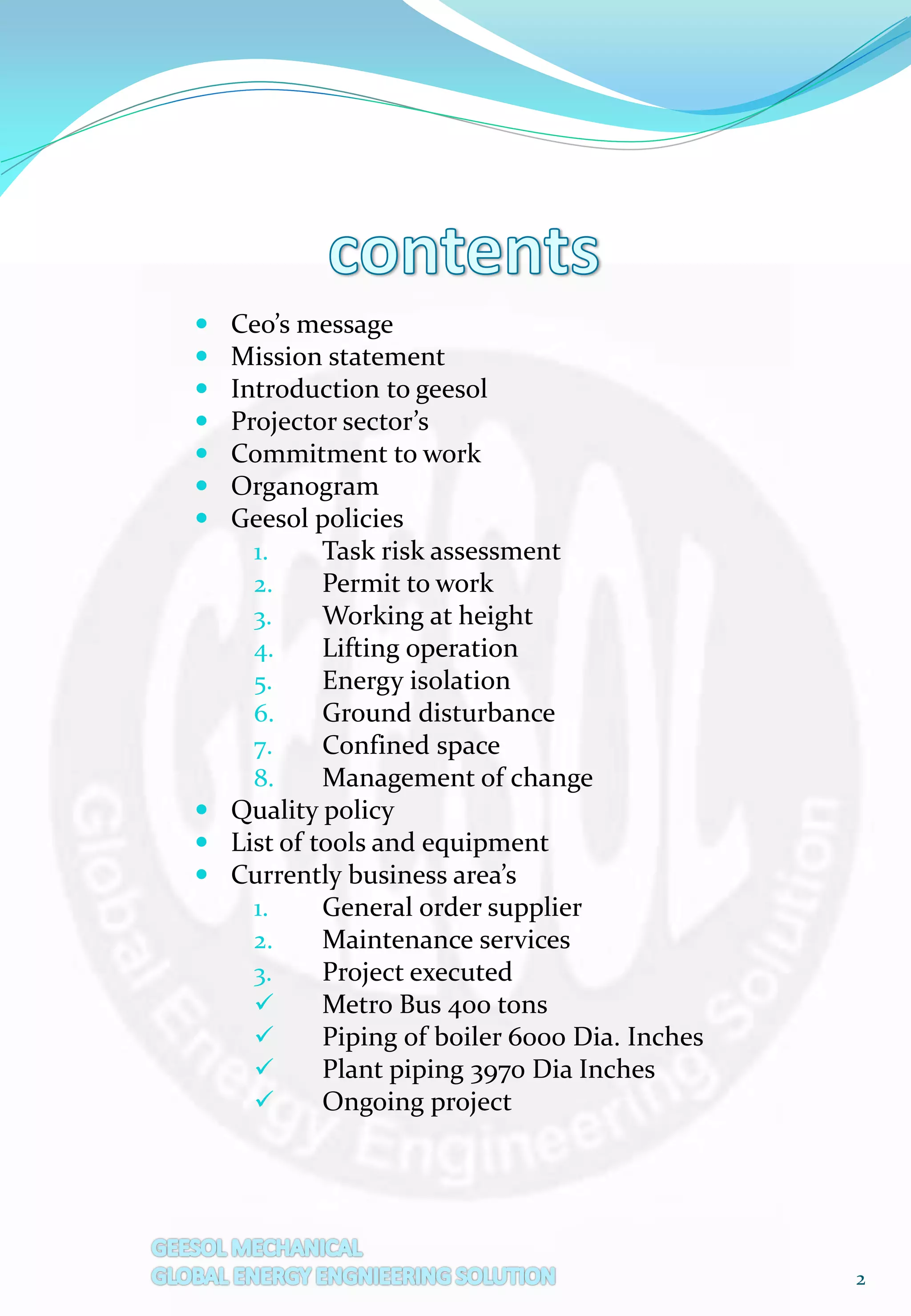 GEESOL MECHANICAL PRofile | PDF | Construction Industry | Industries