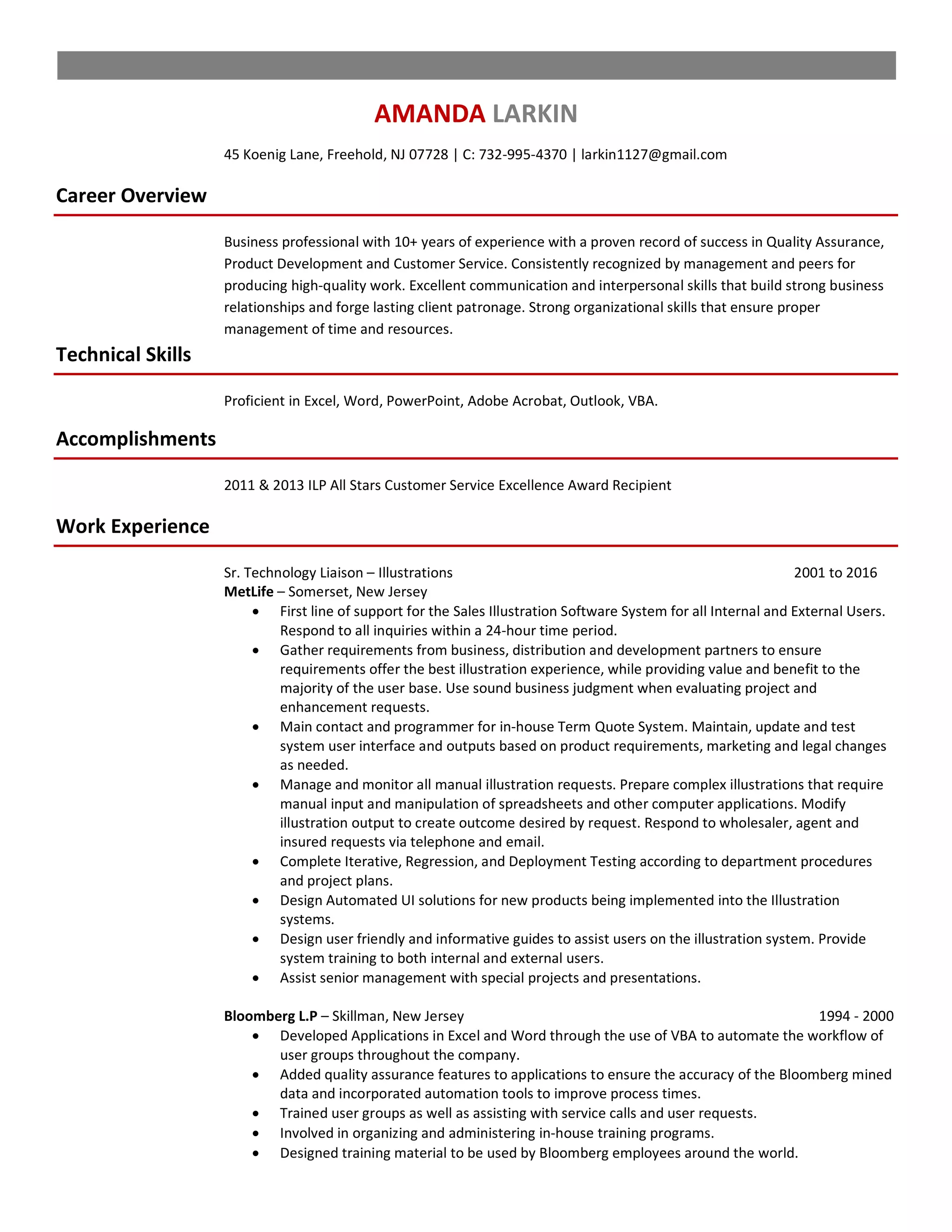 AMANDA LARKIN Resume 2016 | PDF