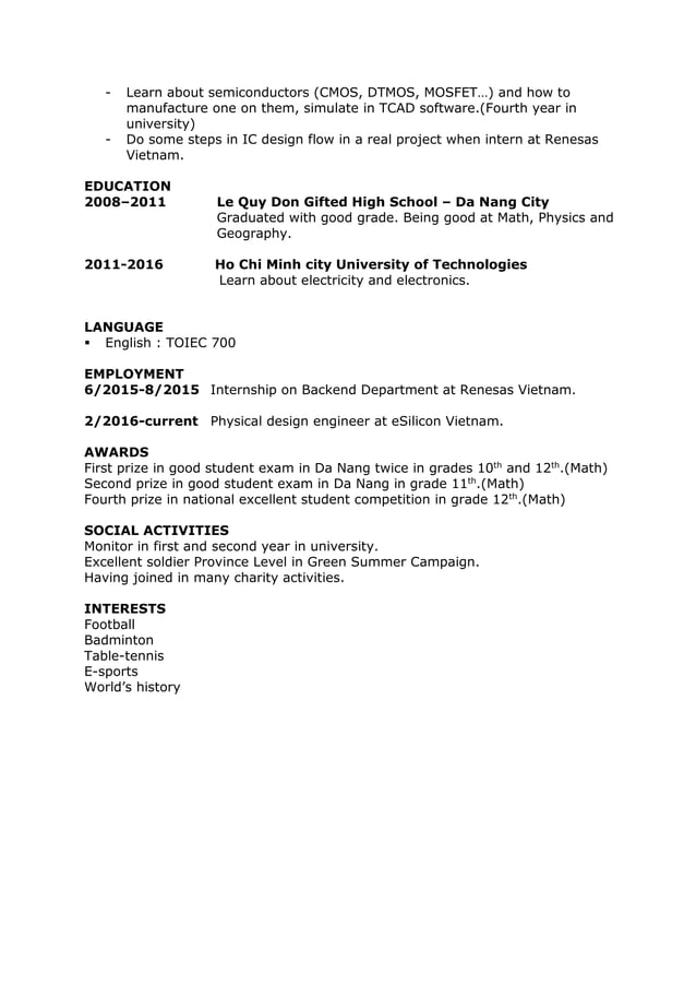 Phan Van Hoang Vy_resume | PDF