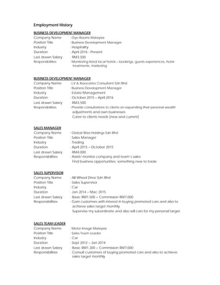 TariqFakriResumé_October2016 | PDF | Business Administration | Business