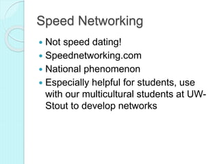 speed networking intro | PPT