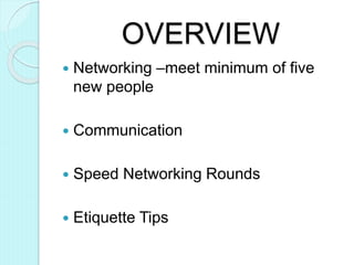 speed networking intro | PPT