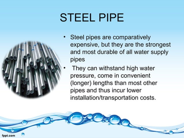 Water Supply Pipes Description | PPT