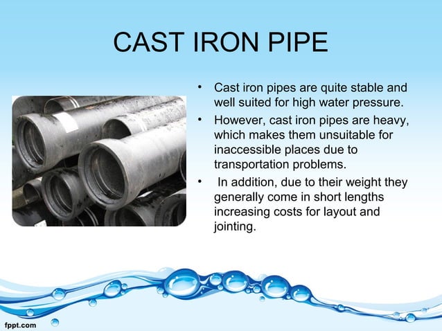 Water Supply Pipes Description | PPT
