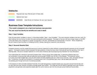 Business Case Template Excel | PPT