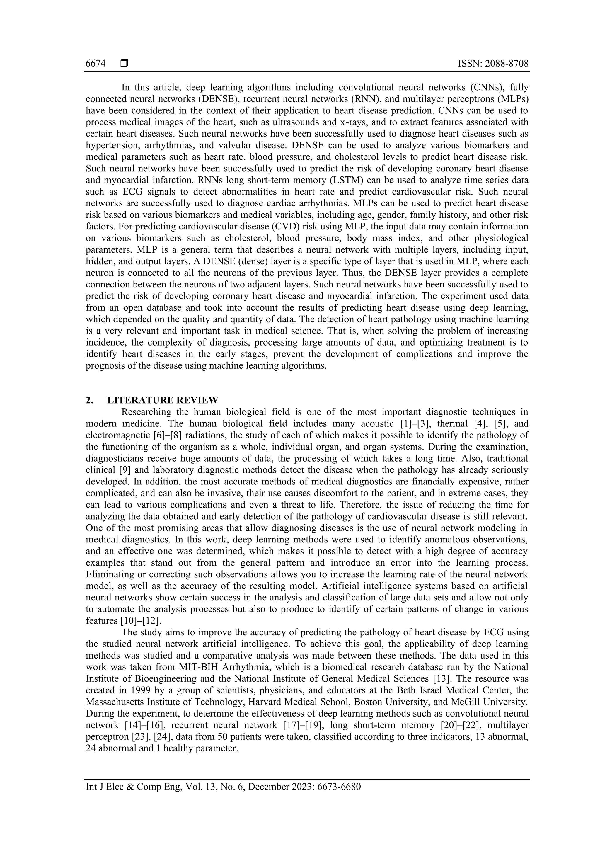 Detection of heart pathology using deep learning methods | PDF