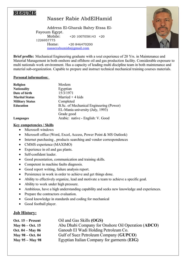 Nasser Rabie Resume | DOC