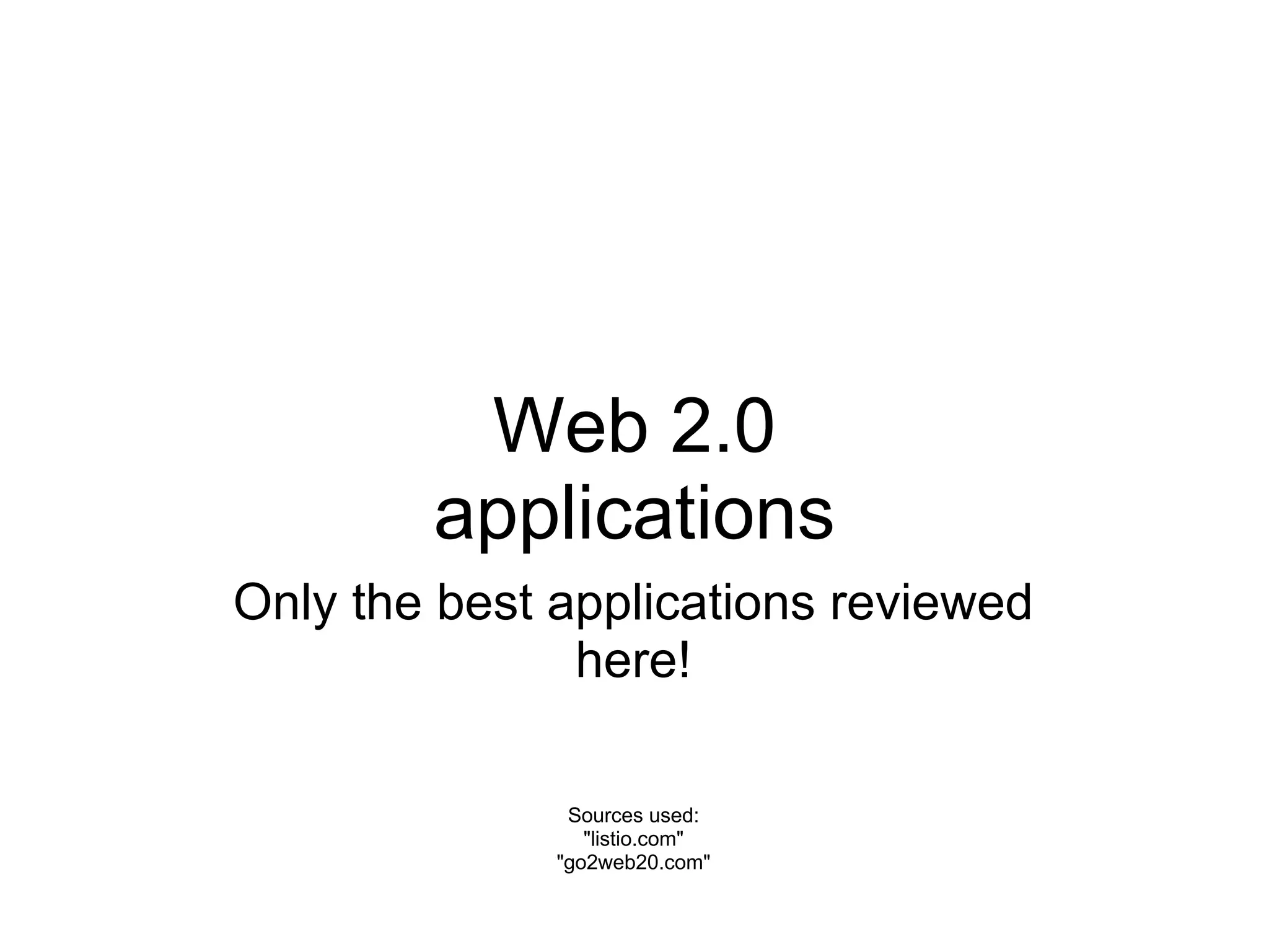 Web 2.0applications | PPT