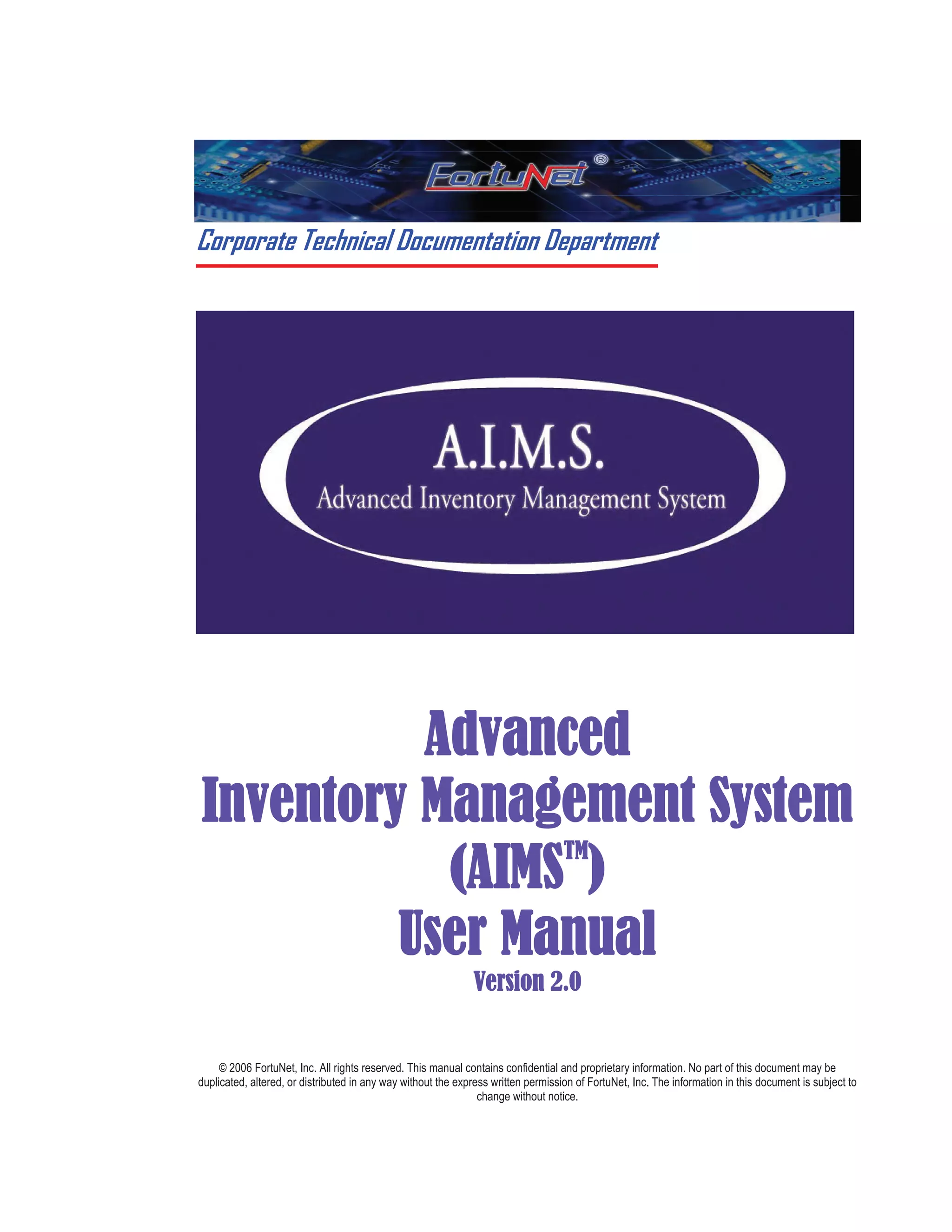 AIMS Manual v2.0 p1-2 | PDF