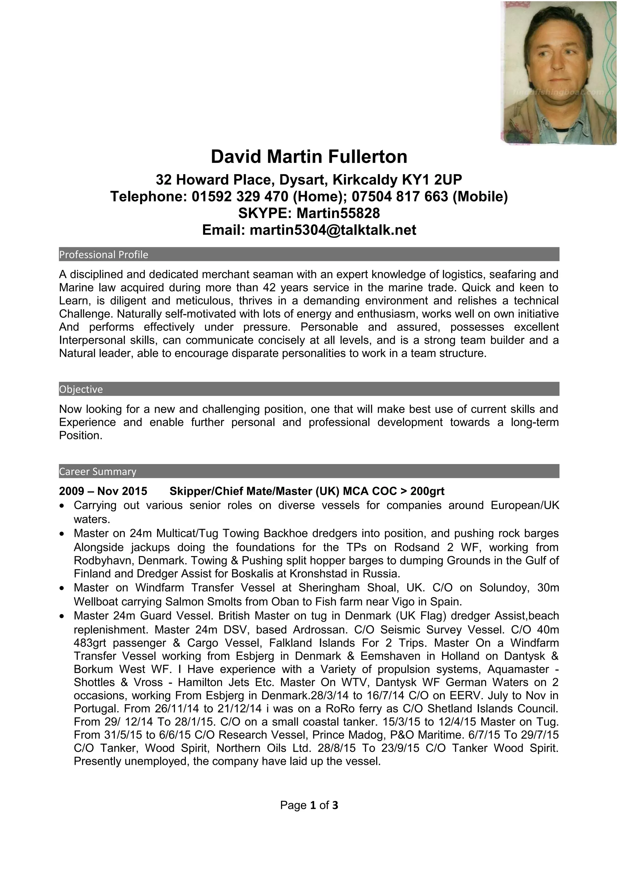 My-CV1 | DOC | Cruises | Travel Type