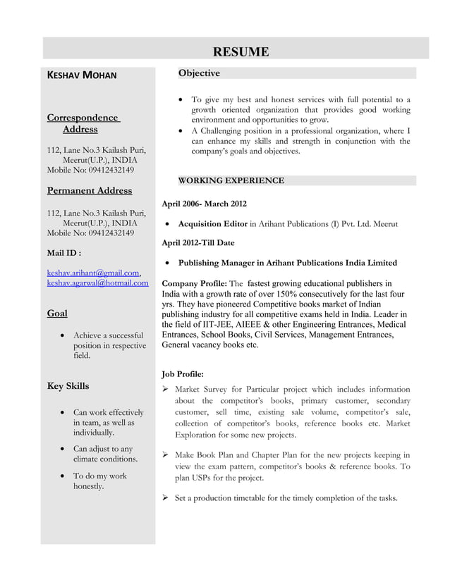 Keshav Resume | PDF
