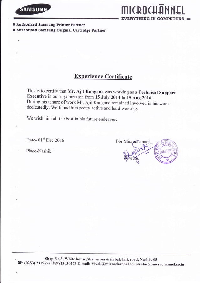 Experience Letter | PDF