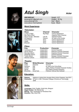 Atul Singh Resume | PDF