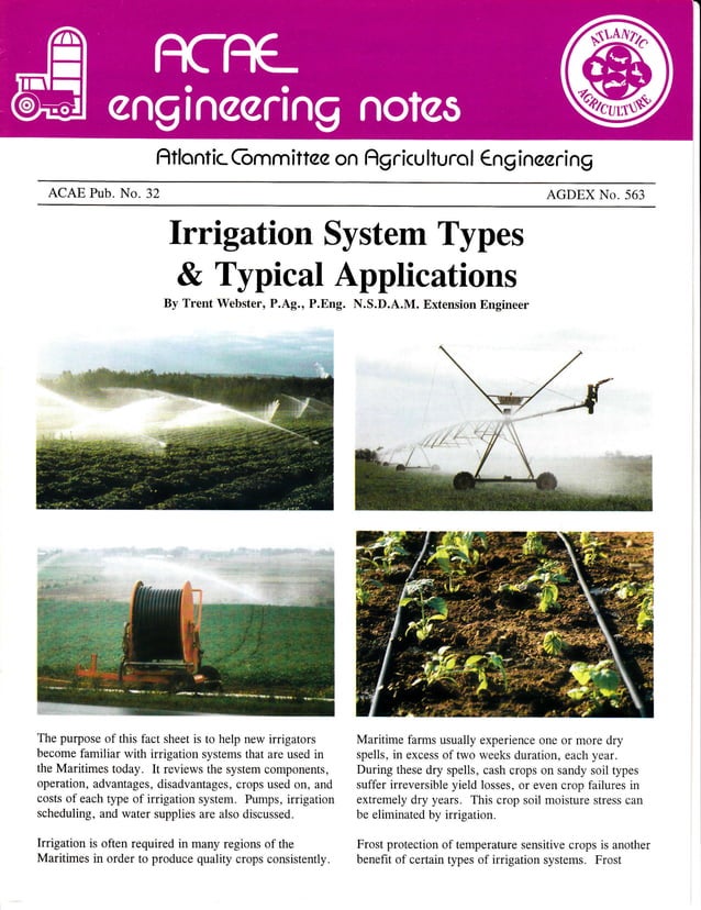 Irrigation System Types & Typical Applications 1996 | PDF