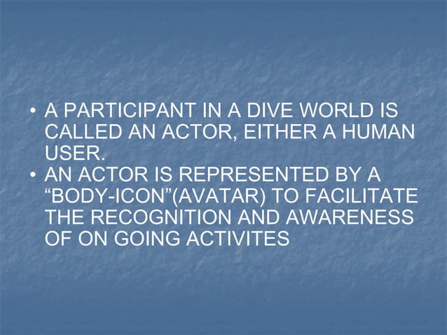 DISTRIBUTED INTERACTIVE VIRTUAL ENVIRONMENT | PPT | Computing | Technology & Computing