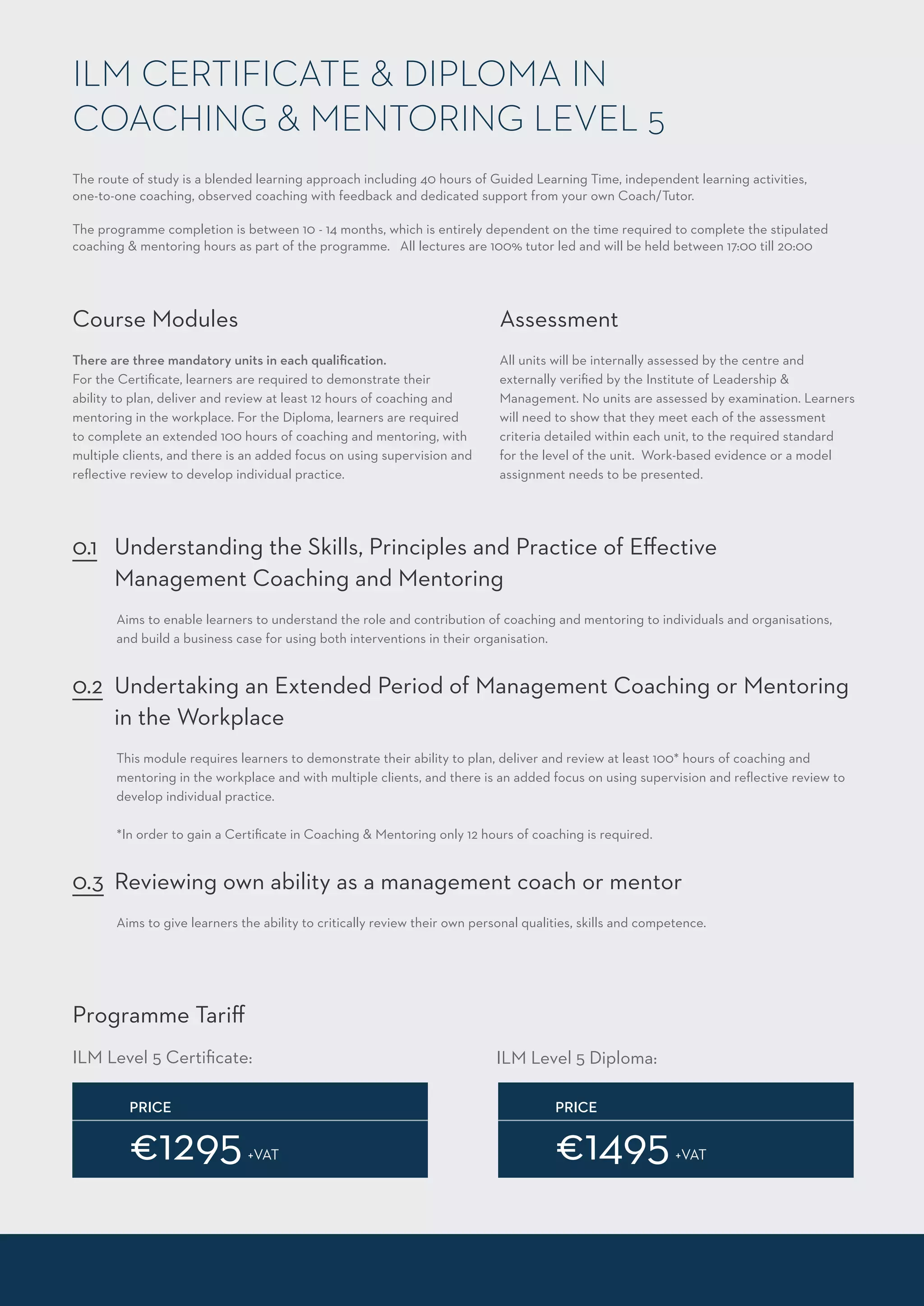 ILM Level 5 Programme in Coaching and Mentoring Flyer | PDF