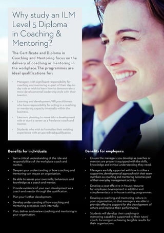 ILM Level 5 Programme in Coaching and Mentoring Flyer | PDF | Business ...