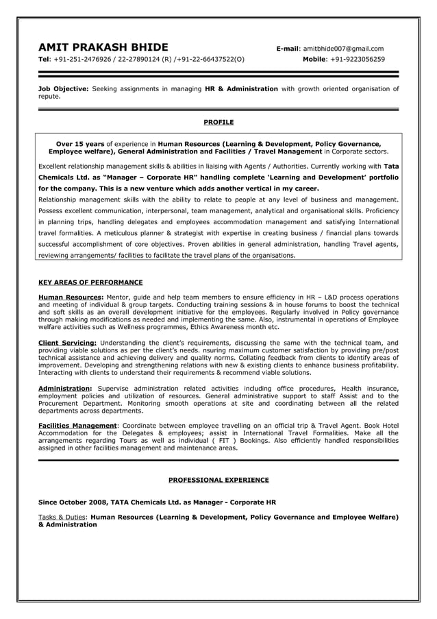 Amit Bhide - CV | DOC