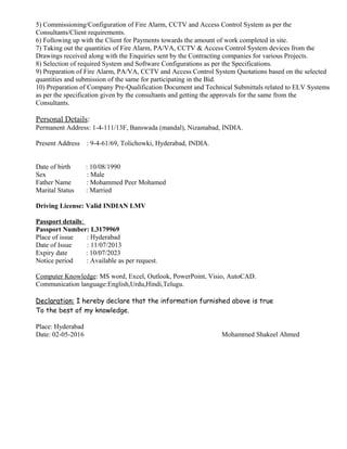 ELV ENGINEER RESUME | DOC