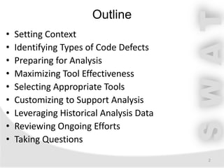 685163main 2 4-a-swat_extendingbenefitsofstaticcodeanalysistools_final ...