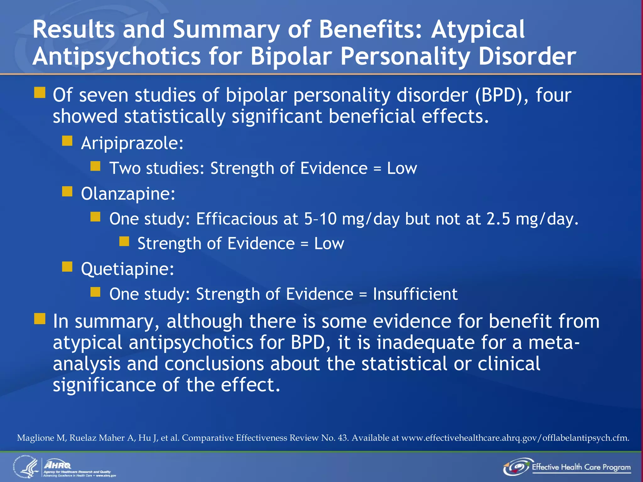 Off-Label Use of Atypical Antipsychotics: An Update | PPT | Healthcare ...