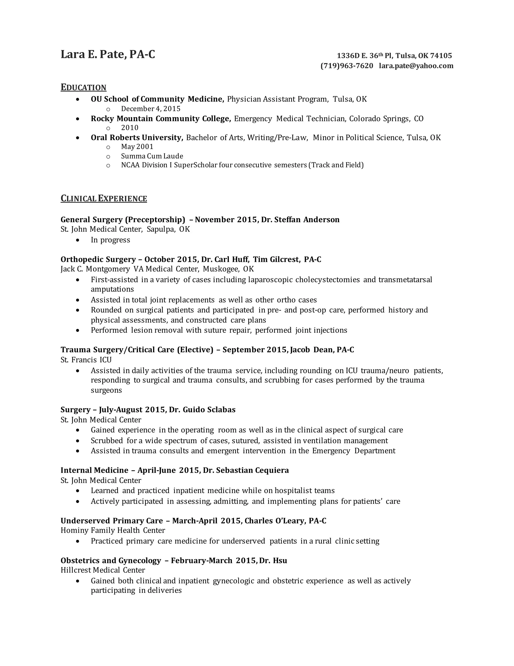 Lara Pate CV | PDF
