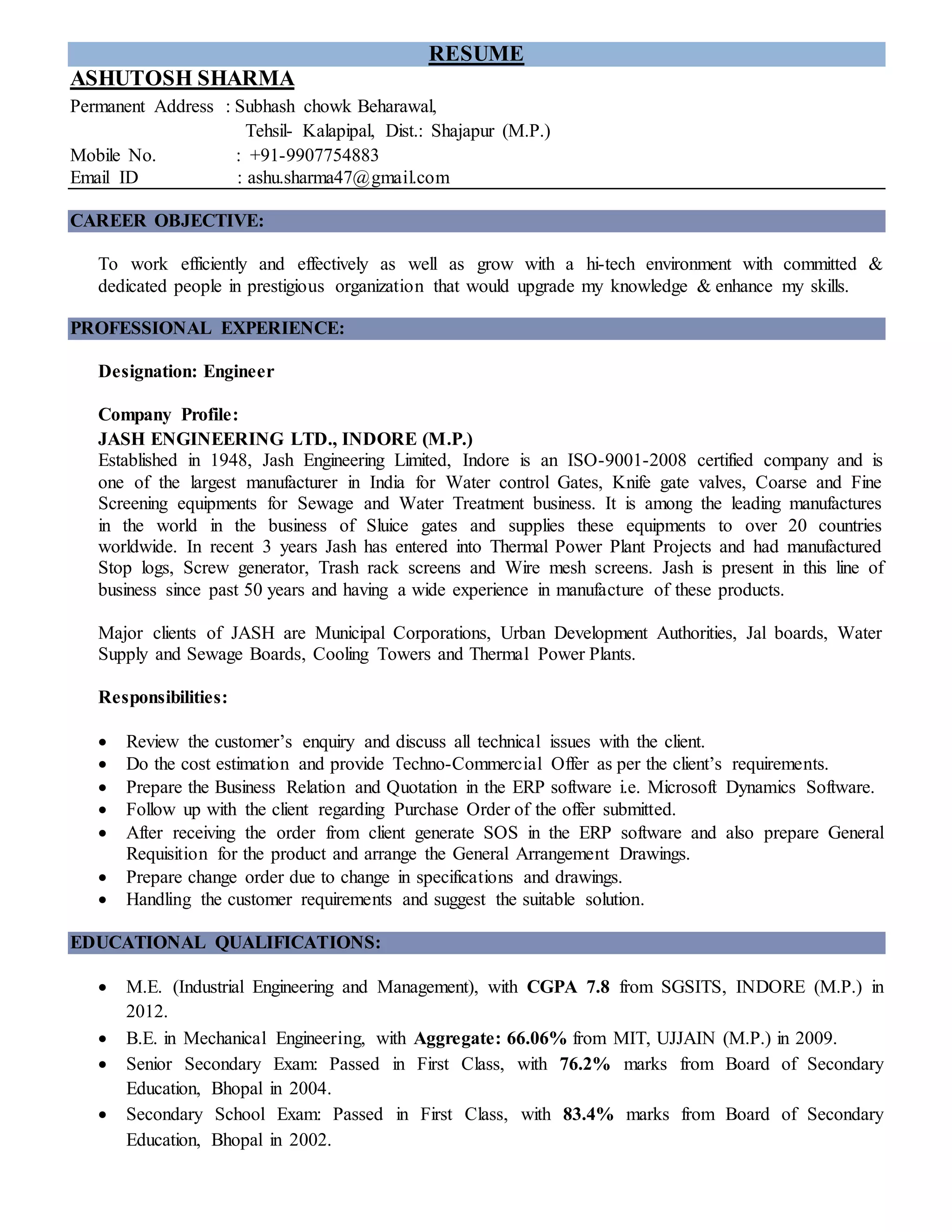Ashutosh CV | DOCX