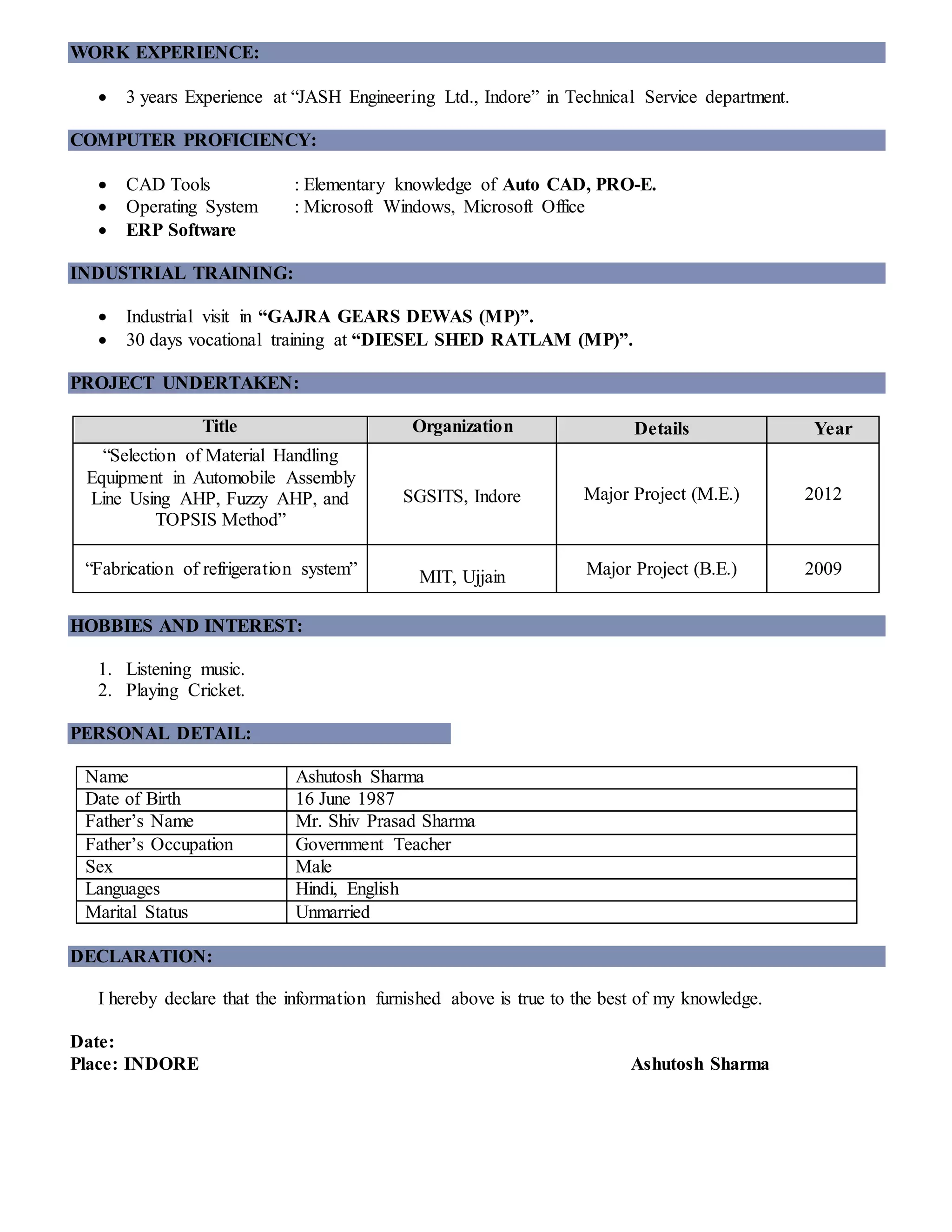 Ashutosh CV | DOCX