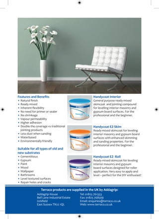 13600 Terraco Handycoat flyer - Interior, EZ Skim, EZ Roll | PDF