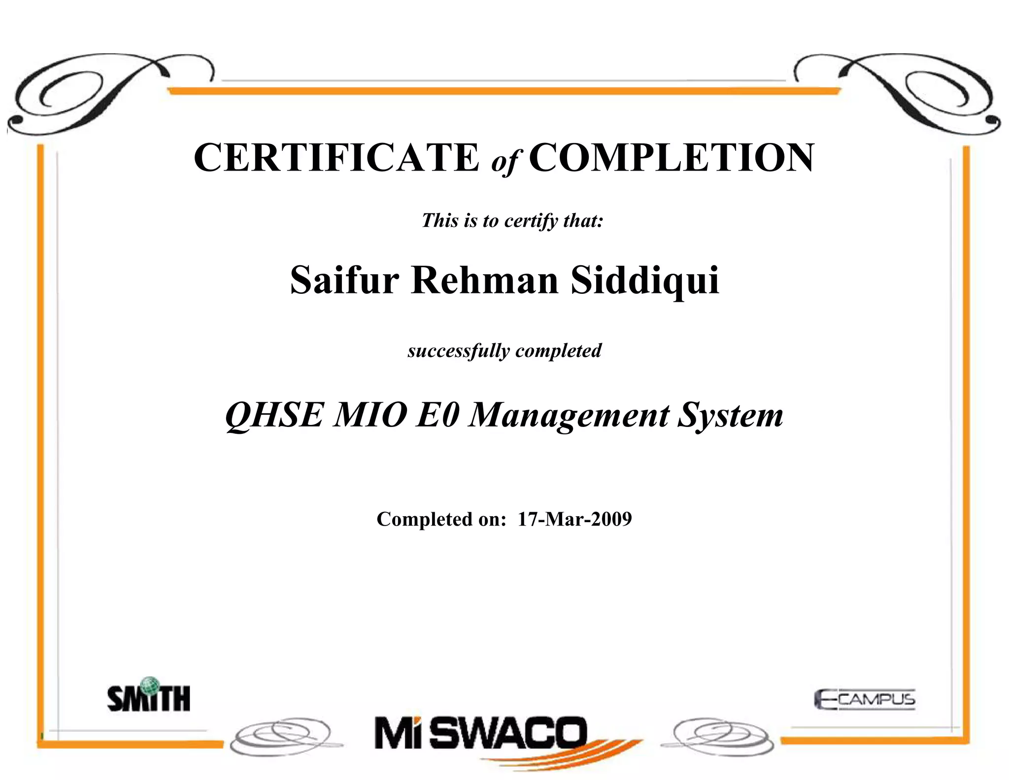 QHSE MIO E0 Management System | PDF