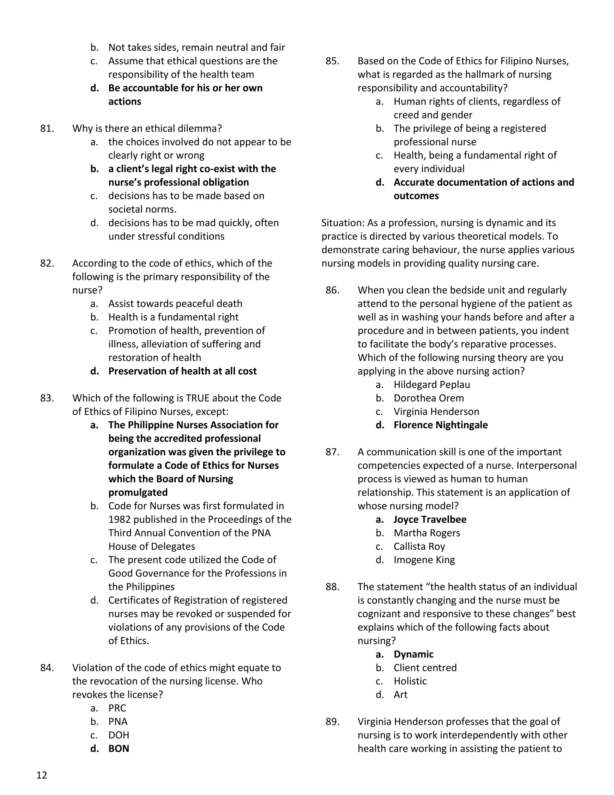 comprehensive nursing board exam reviewer | PDF