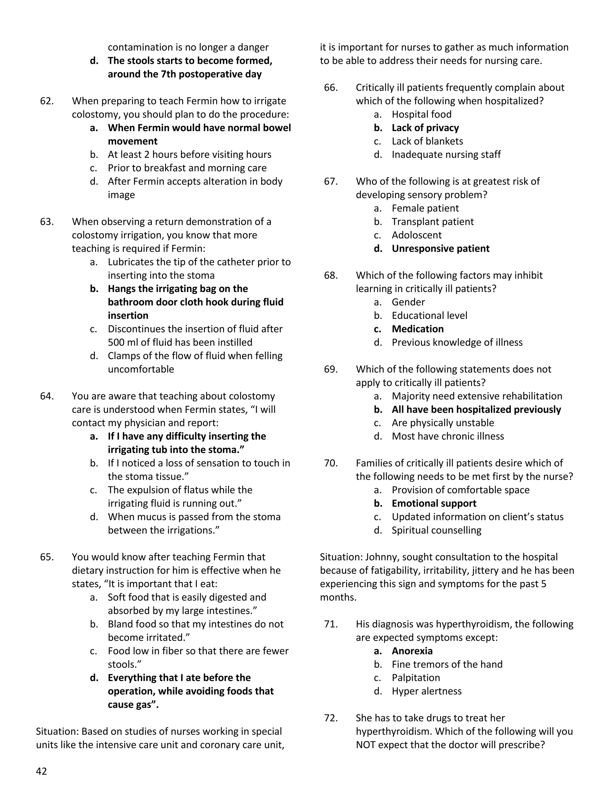 comprehensive nursing board exam reviewer | PDF