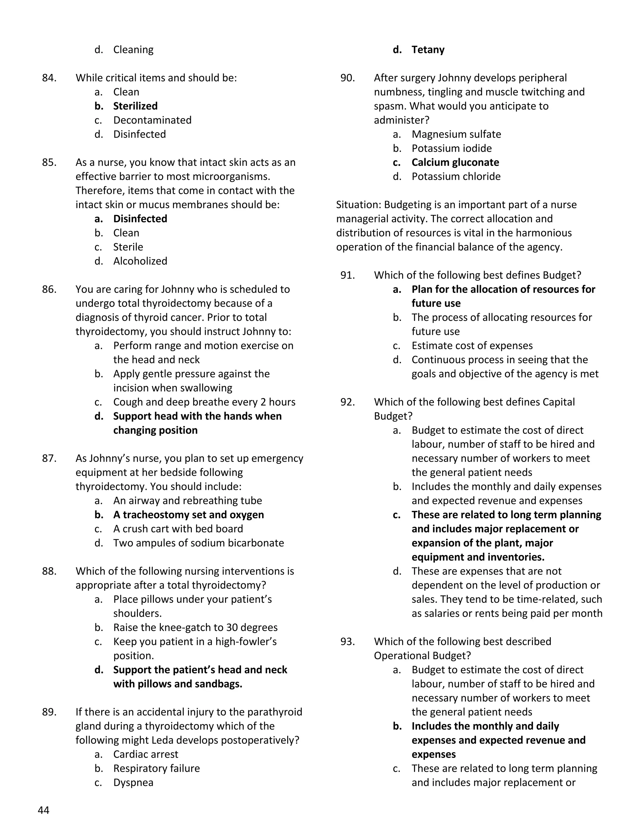 comprehensive nursing board exam reviewer | PDF