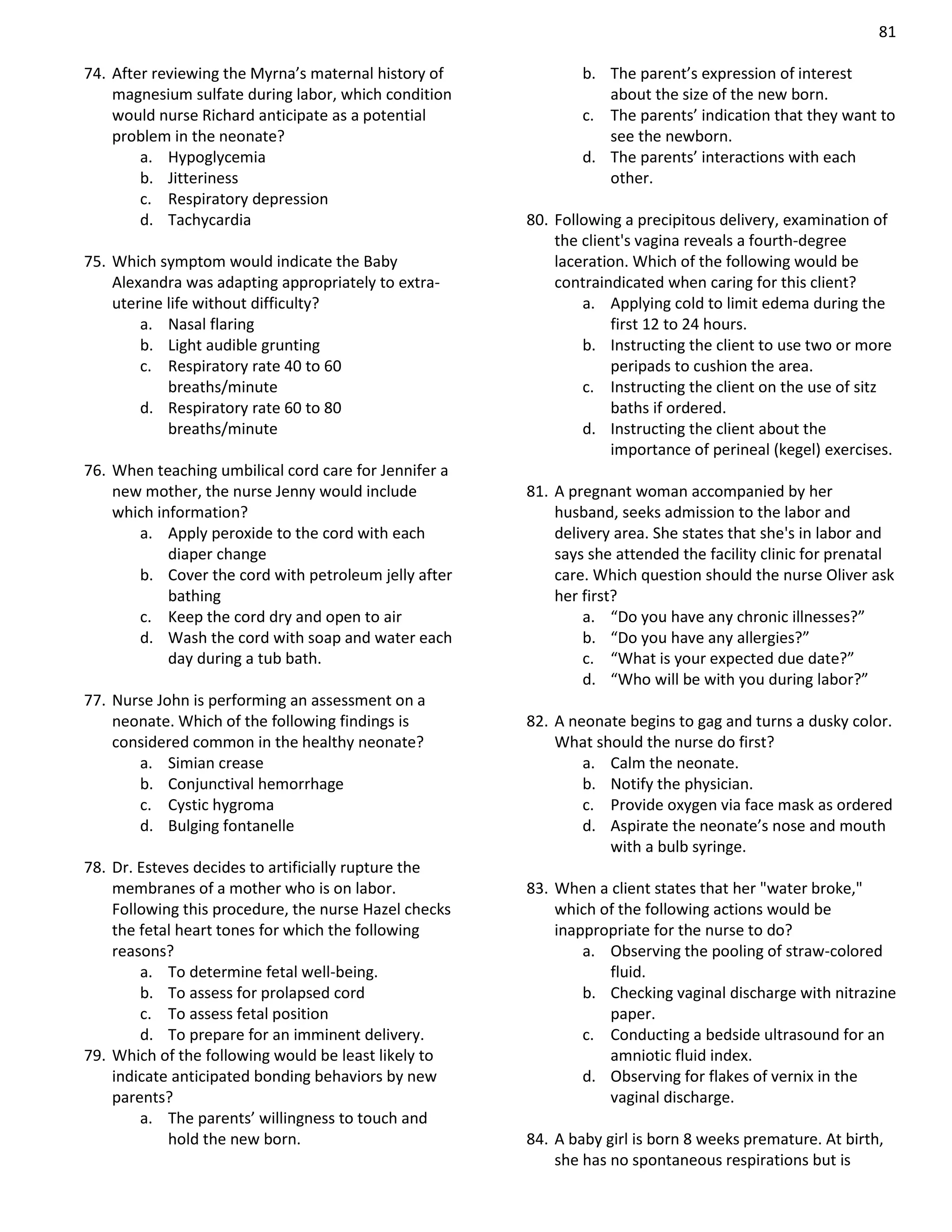 comprehensive nursing board exam reviewer | PDF